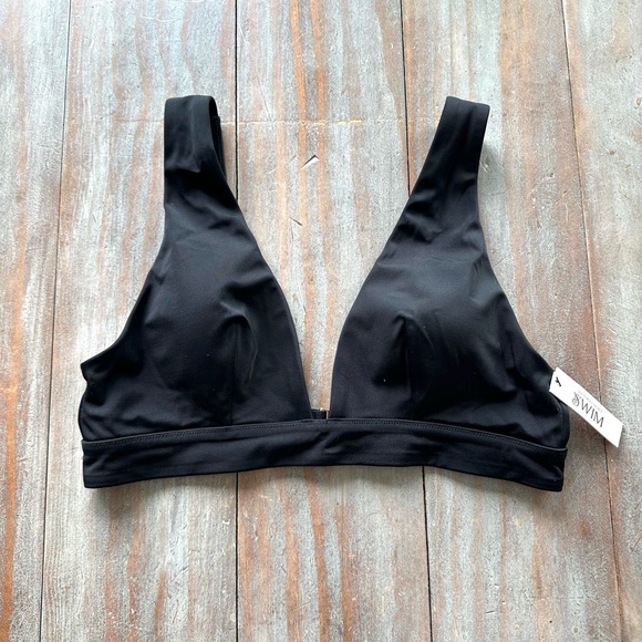 Victoria's Secret | Swim | Black Triangle Swim Bra With Wide Straps ...